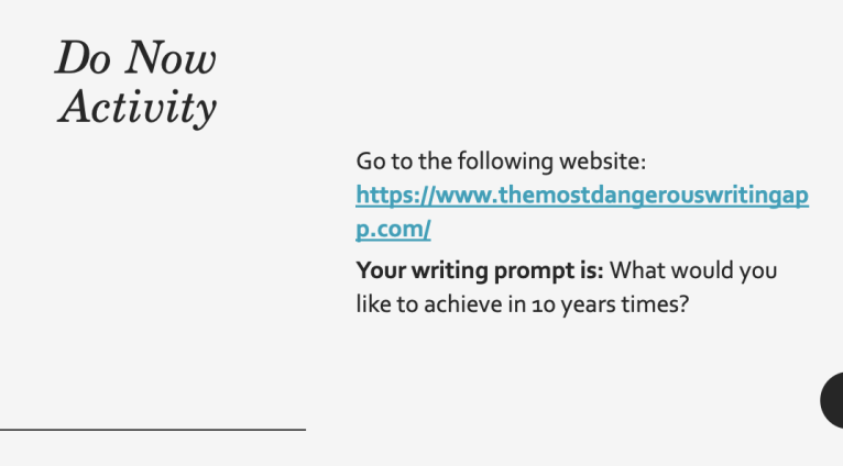 Do Now Activity! – The English Classroom