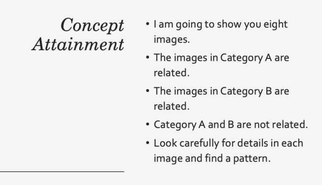Concept Attainment – The English Classroom